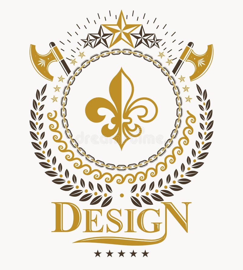 Vintage Award Design, Vintage Heraldic Coat of Arms. Vector Emblem ...