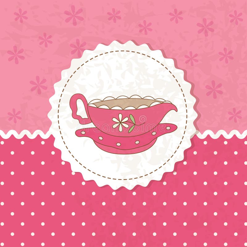 Floral Roses Teapot (time for Tea). Shabby Chic Stock Vector ...