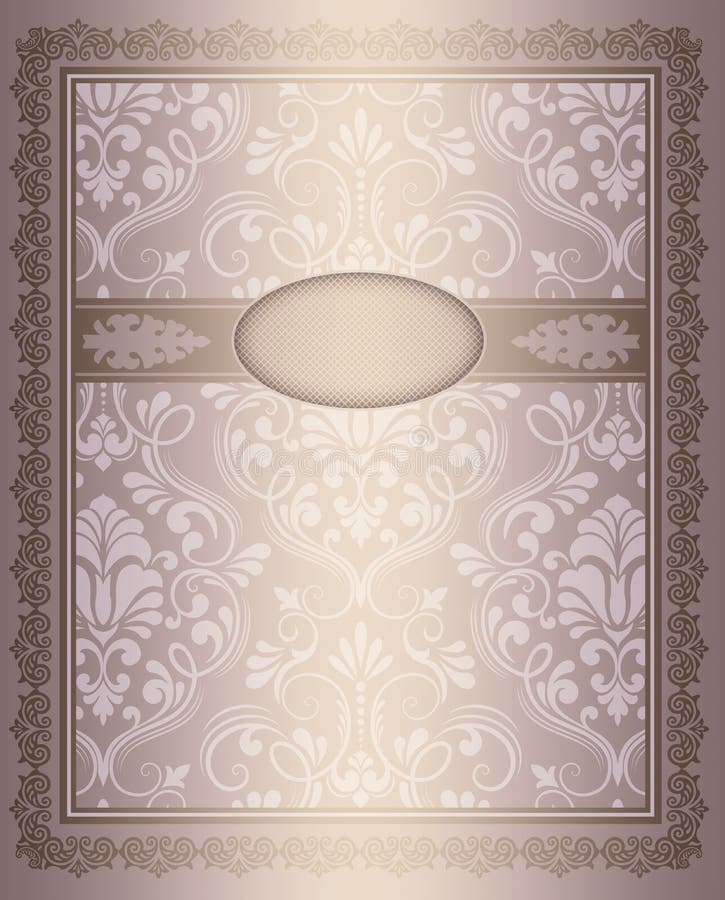 Decorative Background with Border and Patterns Stock Illustration ...