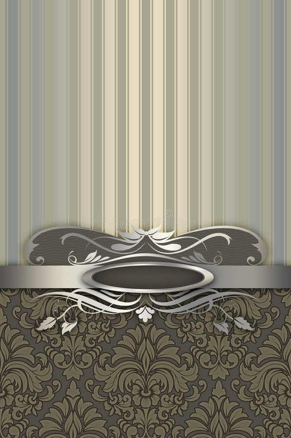 Vintage Silver Background with Elegant Patterns. Stock Illustration ...