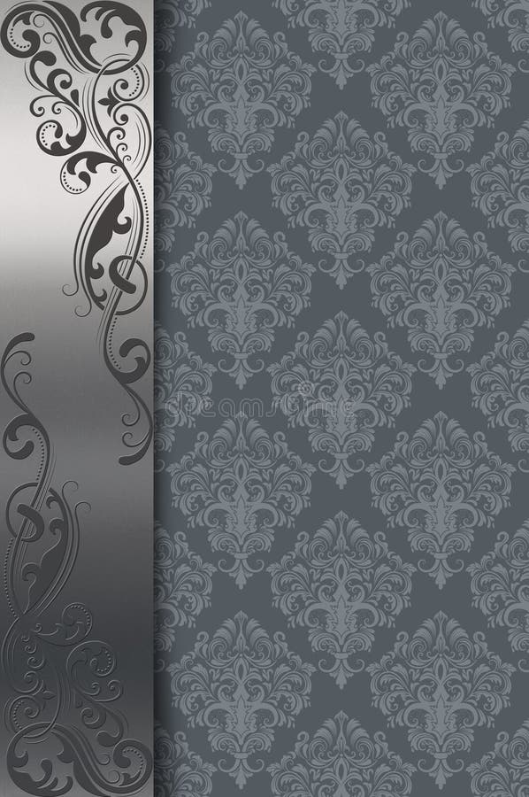 Vintage Silver Background with Elegant Patterns. Stock Illustration ...