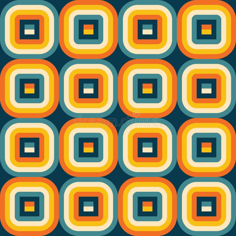 Vintage Rounded Squares Pattern Stock Illustrations – 872 Vintage ...