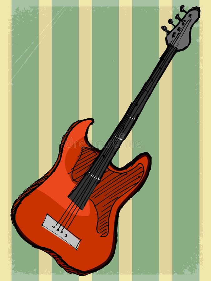 Vintage Background with Electric Guitar Stock Illustration ...