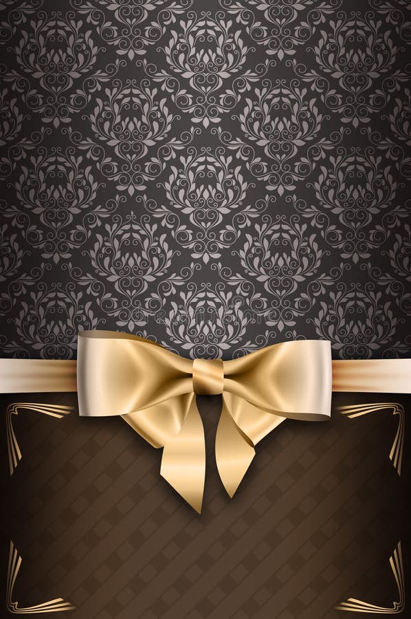 Vintage Background with Elegant Gold Bow. Stock Illustration ...