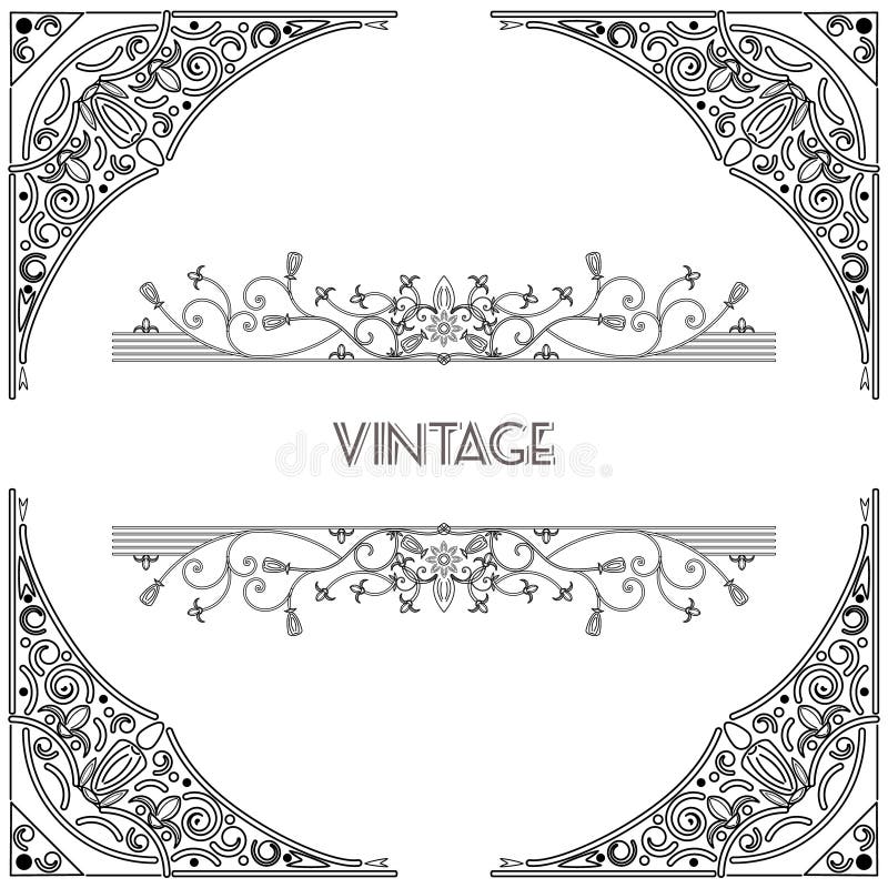 Vintage Background Frame Design Black Stock Vector - Illustration of ...