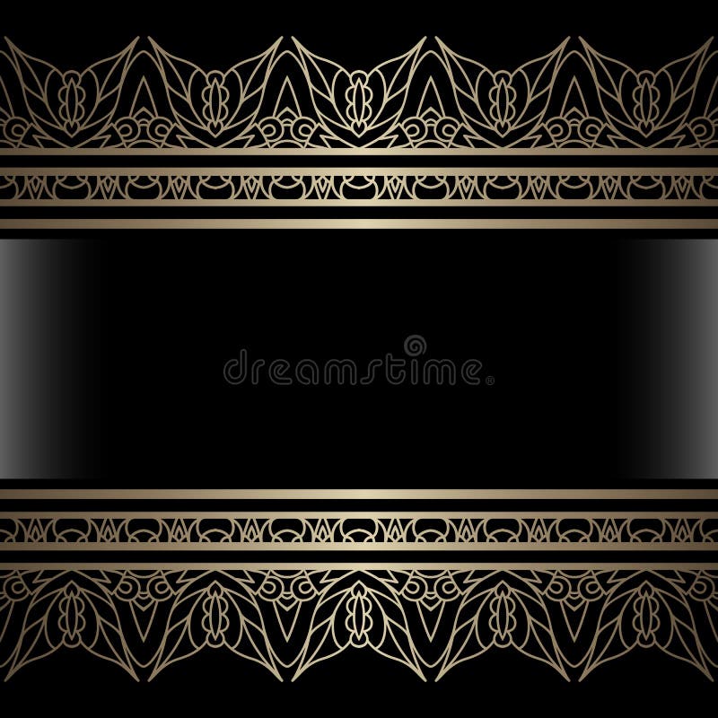 Vintage Background with Gold Borders Stock Vector - Illustration of ...