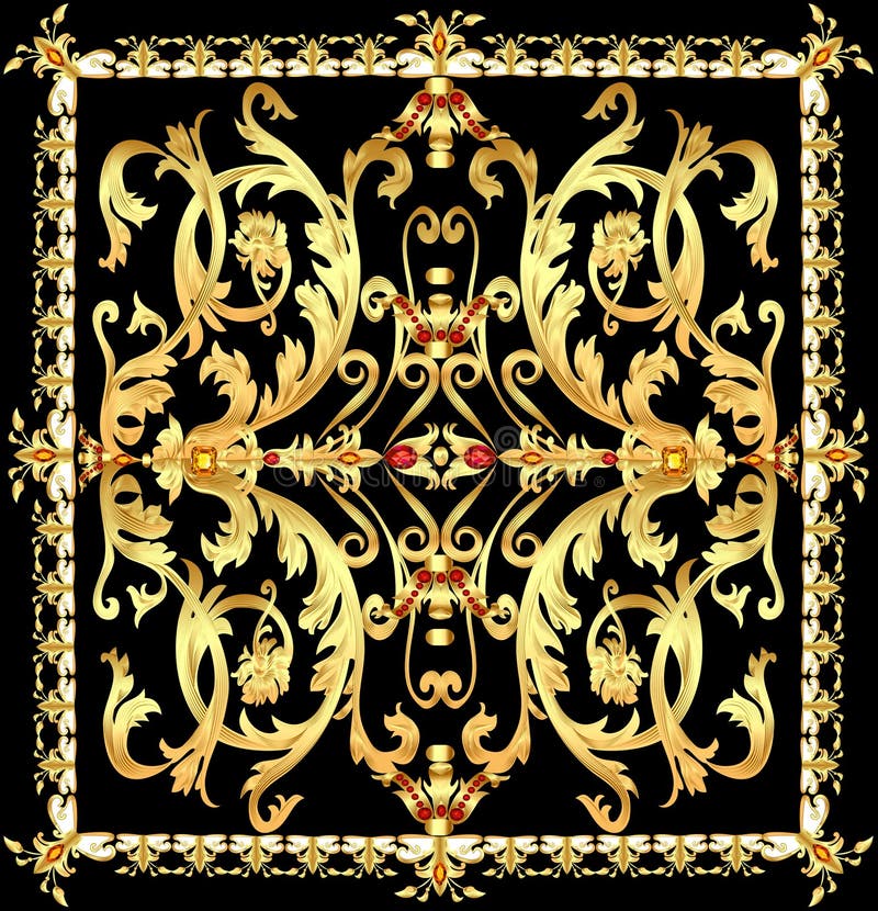 Vintage Background with Gold Pattern and Precious Stock Vector ...