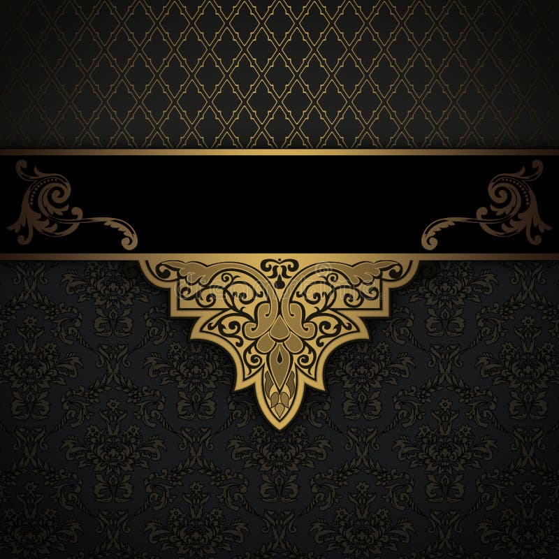 Vintage Background with Gold Patterns. Stock Illustration ...