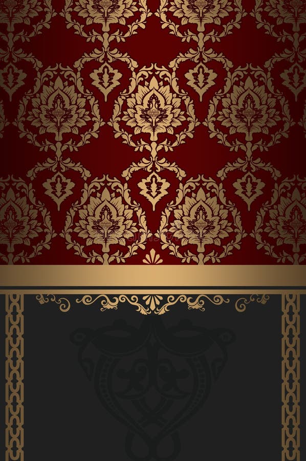 Vintage Background with Gold Patterns. Stock Illustration ...
