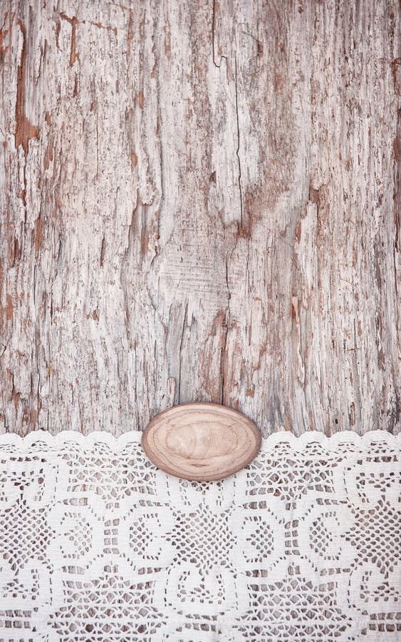 Wood And Vintage Lace Background