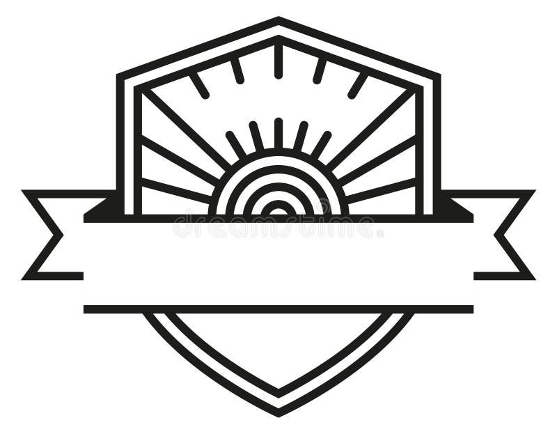 Vintage Badge in Decorative Shield Shape. Blank Label Template Stock ...