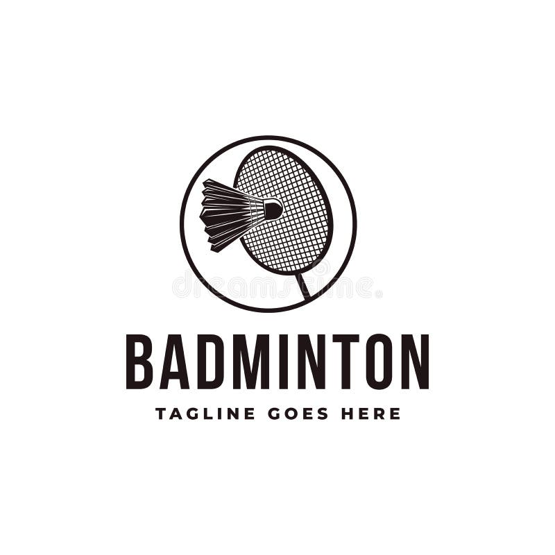 Vintage Badminton Logo with Shuttlecock and Racket Icon Vector Stock ...