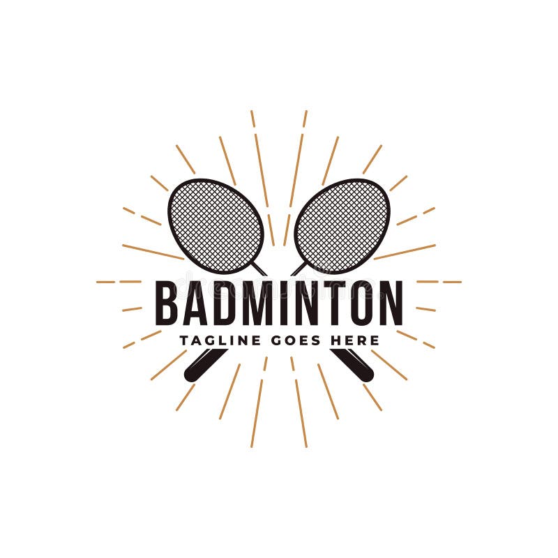 Vintage Badminton Racket Logo Icon Vector Stock Vector - Illustration ...