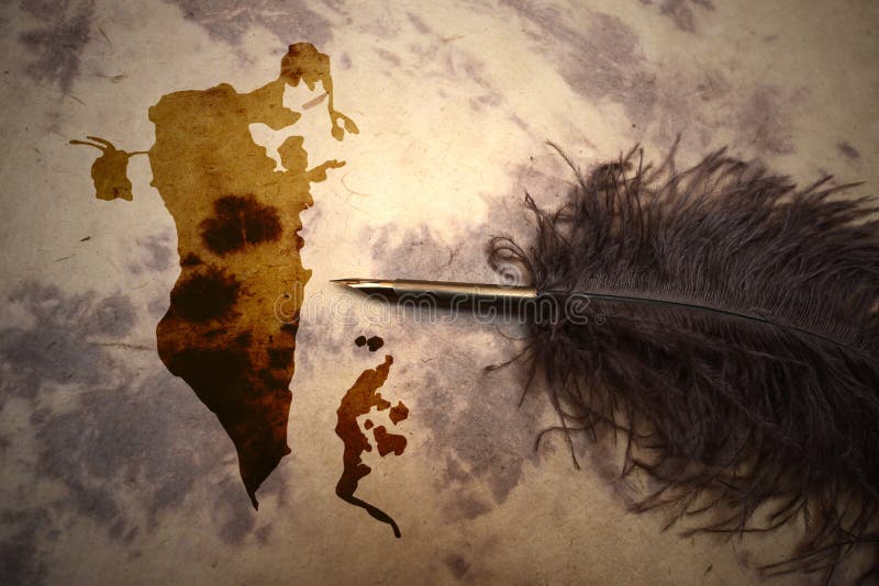 Vintage Bahrain map stock photo. Image of freedom, bahrin - 96883638