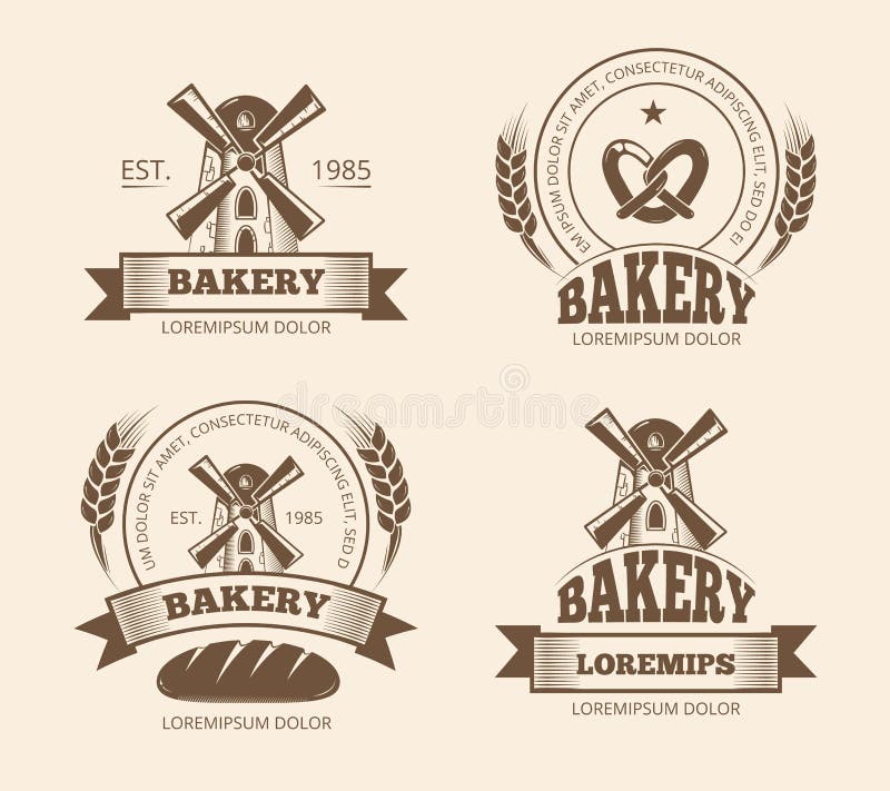 Bread Shop. Bakery Logo. Bread Shop Emblem. Letters and Wreath of ...
