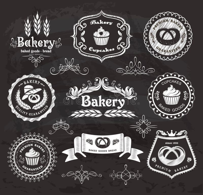 Retro Bakery Labels stock vector. Illustration of design - 34747463 Retro Bakery Labels stock vector. Illustration of design - 34747463