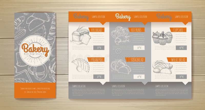 Vintage Bakery Menu Design. Restaurant Menu Stock Vector - Illustration ...