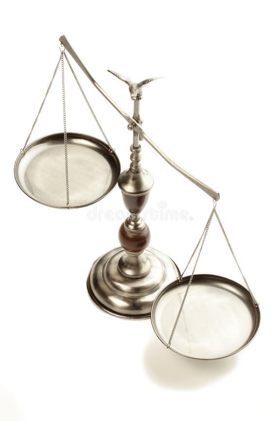 A Vintage Balance Scale on a White Background. Editorial Stock Photo ...