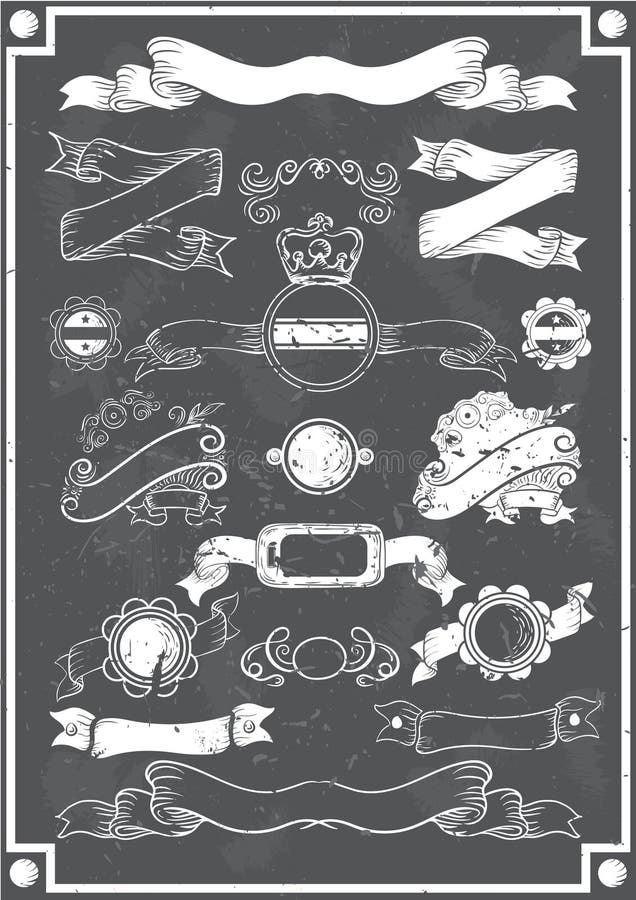 Vintage Banner Design Collection. Vector Illustration Decorative Design ...