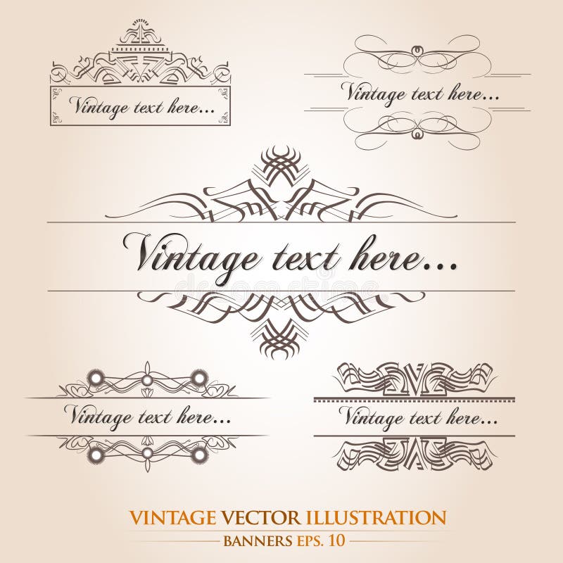 Vintage Banner Template Collection Stock Vector - Illustration of ...
