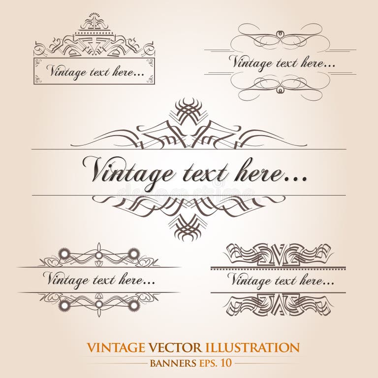 Vintage Banner Template Collection Stock Vector - Illustration of ...