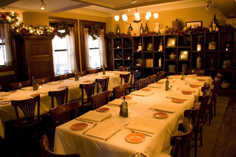 Vintage Bar Restaurant Private Party Room Stock Image - Image of light ...