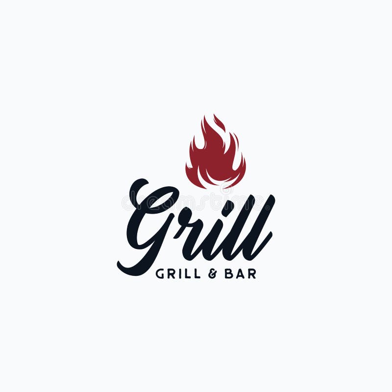 Vintage Barbecue Steak Grilled Logo with White Background Stock Vector ...