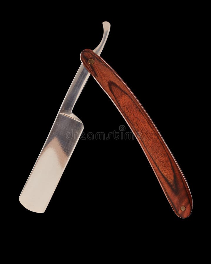 Vintage Barber Shop Razor Tool on Black Stock Photo - Image of ...