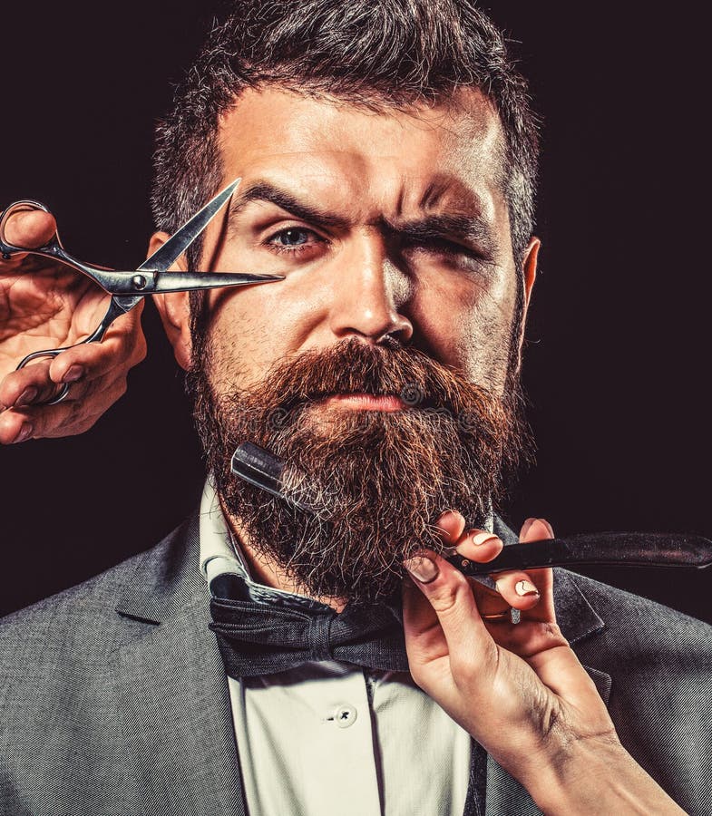 Vintage Barber Shop, Shaving. Portrait Bearded Man. Vintage Barbershop ... Vintage Barber Shop, Shaving. Portrait Bearded Man. Vintage Barbershop ...