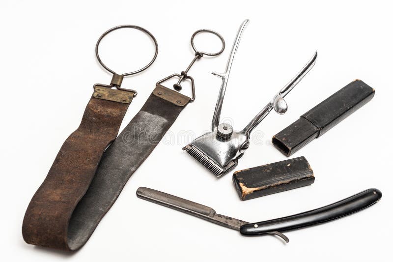 Vintage barber tools stock image. Image of black, case - 37550517
