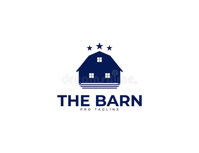 Vintage Barn House with Star Logo Stock Vector - Illustration of ...