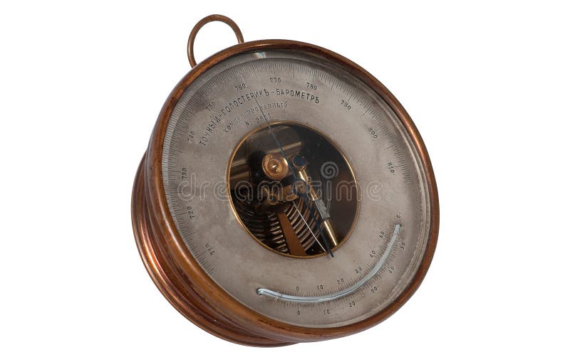 Old Barometer with Russian Inscriptions Stock Image - Image of dial ...