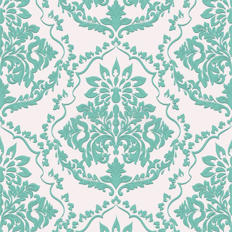Vintage Baroque Damask Pattern. Stock Illustration - Illustration of ...