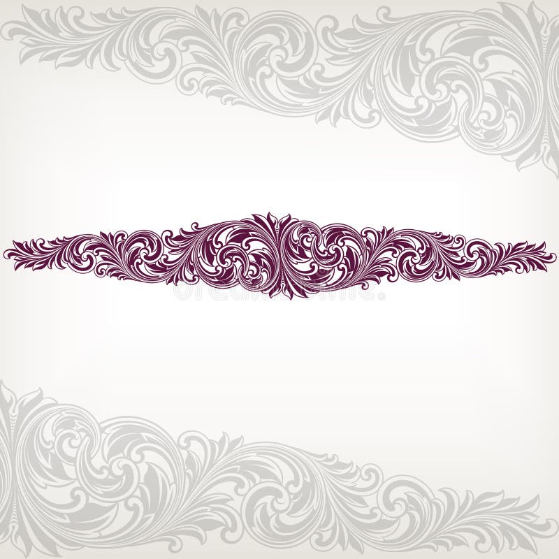 Vintage Baroque Floral Border Frame Vector Stock Vector - Illustration ...