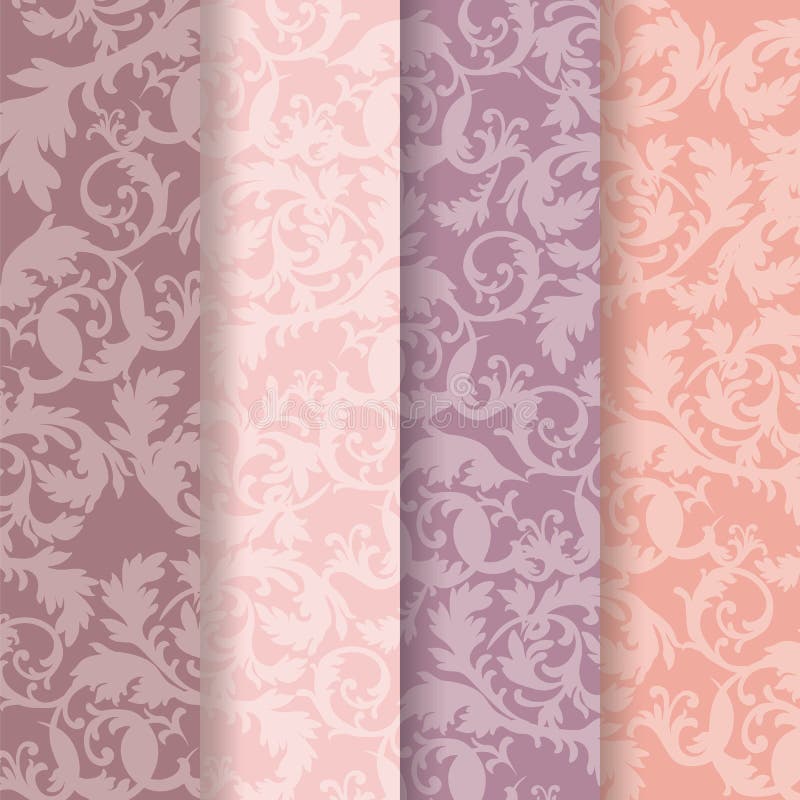 Vintage Baroque Ornaments Pattern Set Stock Illustration - Illustration ...