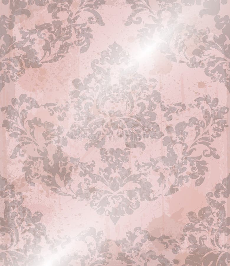 Vintage Baroque Pattern Texture Ornament Vector. Old Effect Style ...