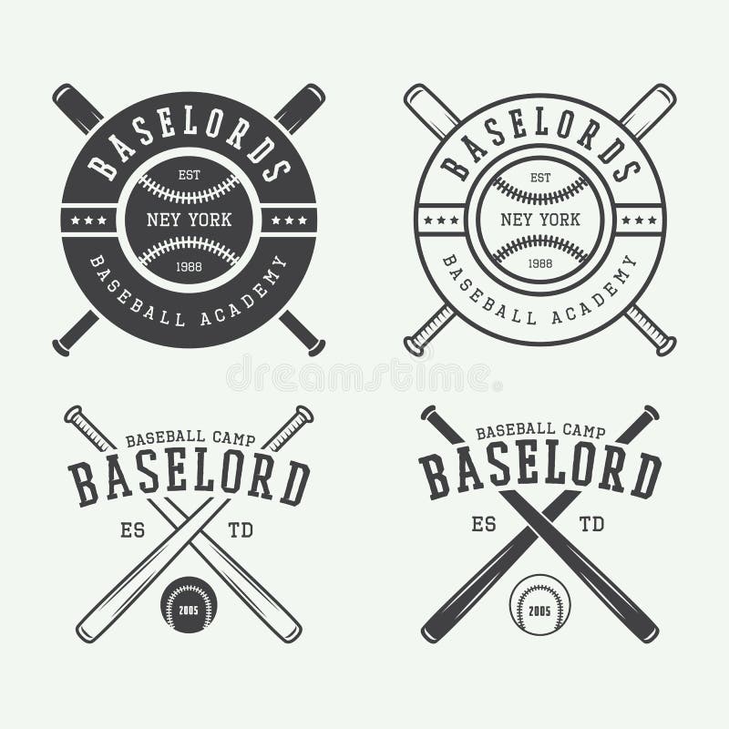 Vintage Baseball Logos, Emblems, Badges and Design Elements. Stock ...