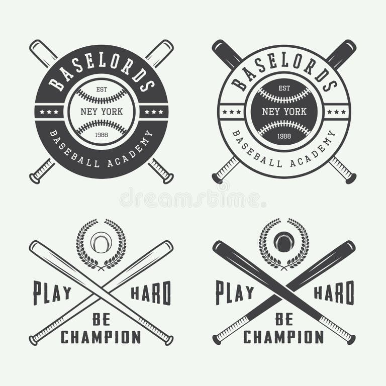 Vintage Baseball Logos, Emblems, Badges and Design Elements. Stock ...