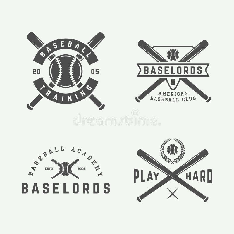 Vintage Baseball Logos, Emblems, Badges and Design Elements. Stock ...