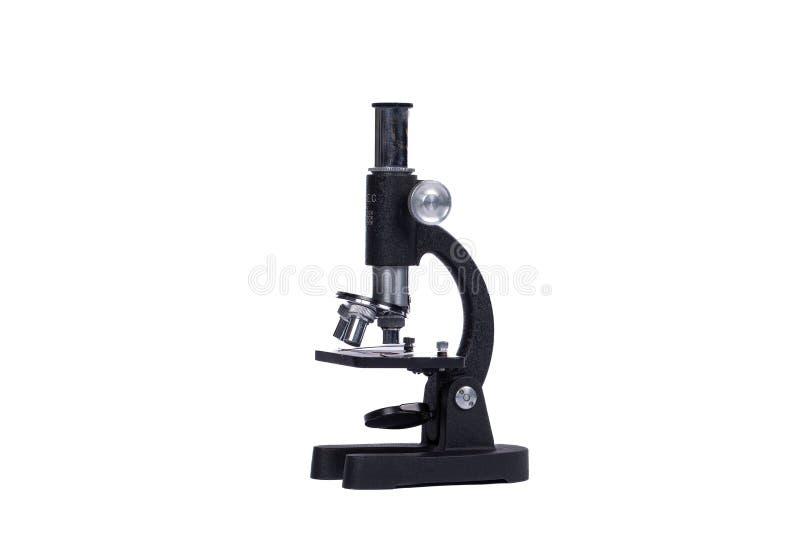 Vintage Basic Microscope - Retro Scientific Equipment on White ...