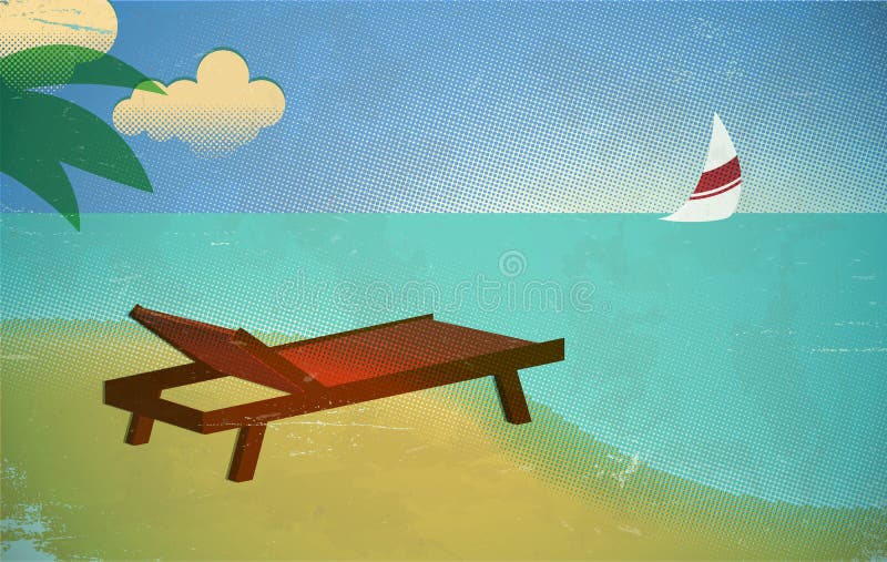 Vintage beach card stock vector. Illustration of paradise - 29476793