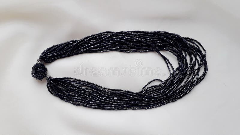 Vintage Beads, Black Beaded Necklace. Black Vintage Beads Stock Image ...