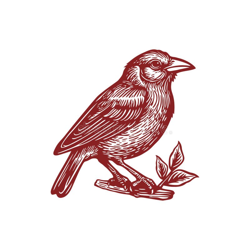 Beautiful Classic Hand Drawing Bird Illustration Stock Vector ...