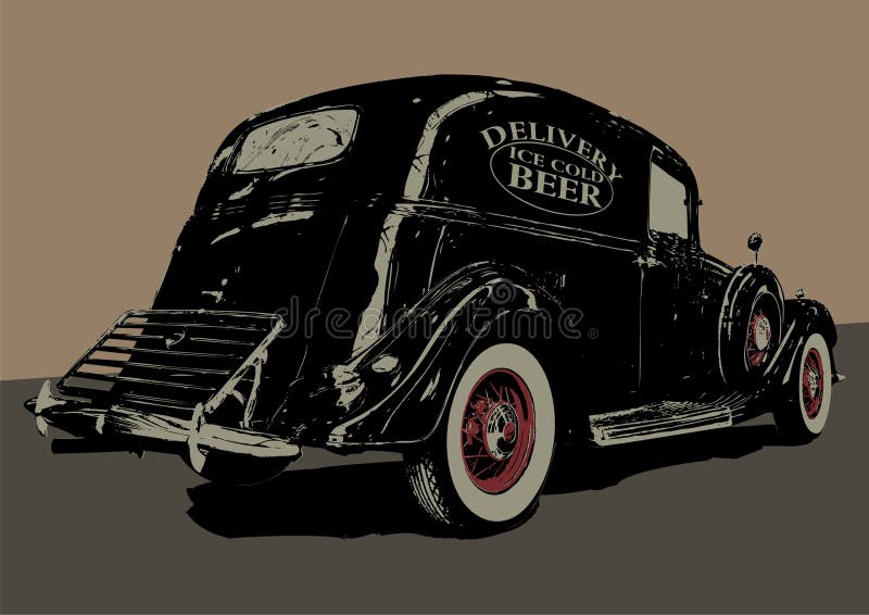 Vintage beer delivery car stock vector. Illustration of cargo - 9264907