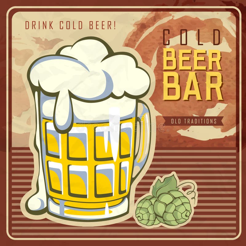 Vintage beer sign stock vector. Illustration of restaurant - 34252073