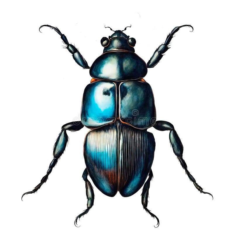 Vintage Beetle on a White Background Isolated in the Style of an ...