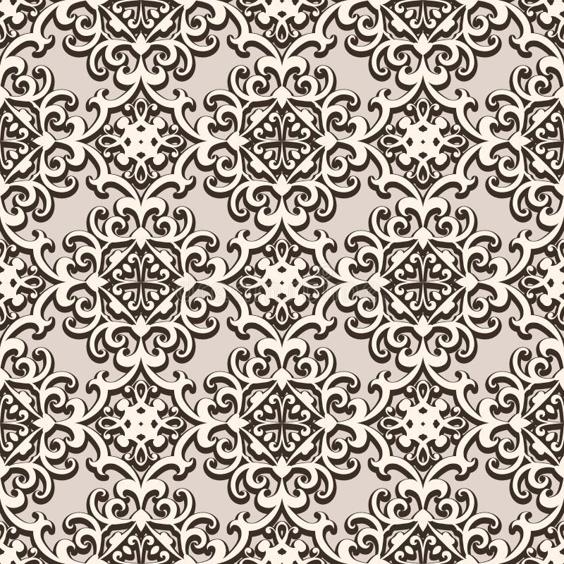 Vintage Beige Seamless Pattern Stock Vector - Illustration of engraved ...