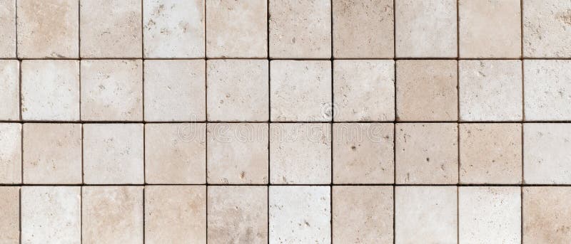 Vintage Beige Travertine Tile Surface with Rough Finish in Symmetrical ...