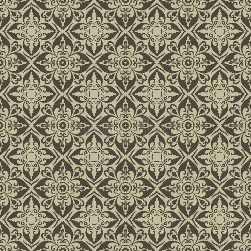 Vintage Beige Wallpaper Diamond Shaped Pattern. Stock Vector ...