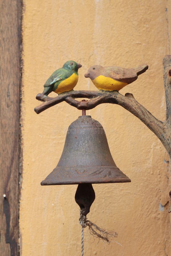 Vintage Bell is Two Birds, Vintage Style. Stock Image - Image of ...